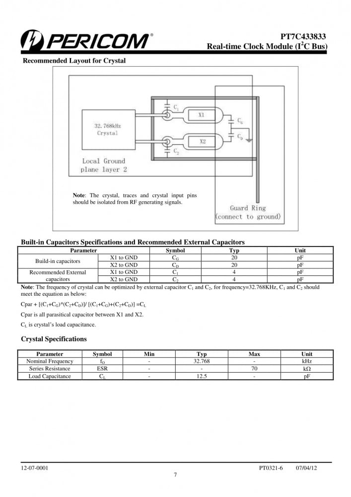 PT7C433833UEX datasheet page 7