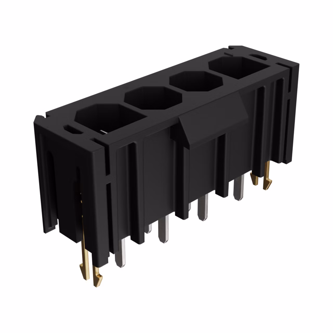 Sabre Right-Angle Header, 7.50mm Pitch, 3 Circuits, Glow-Wire Capable, 3.81mm Tail Length. for 1.60mm PCB, without Board Lock, Complies with the UL1977 finger proof access requirement