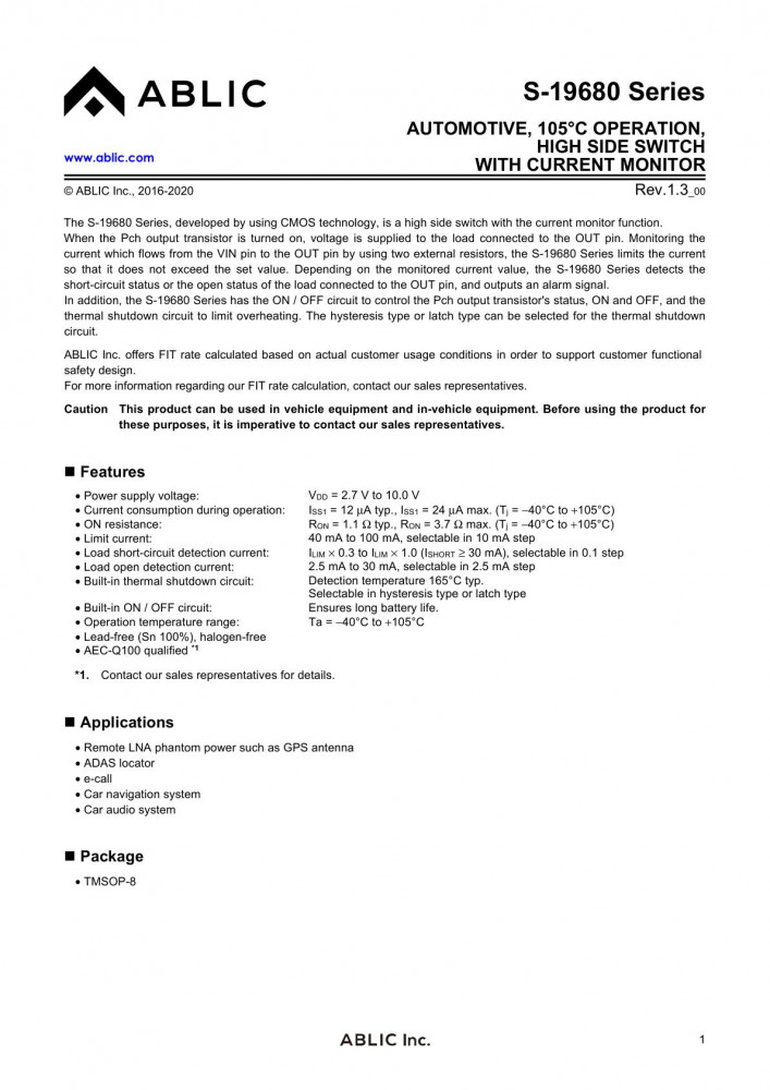 S-19680 datasheet page 1
