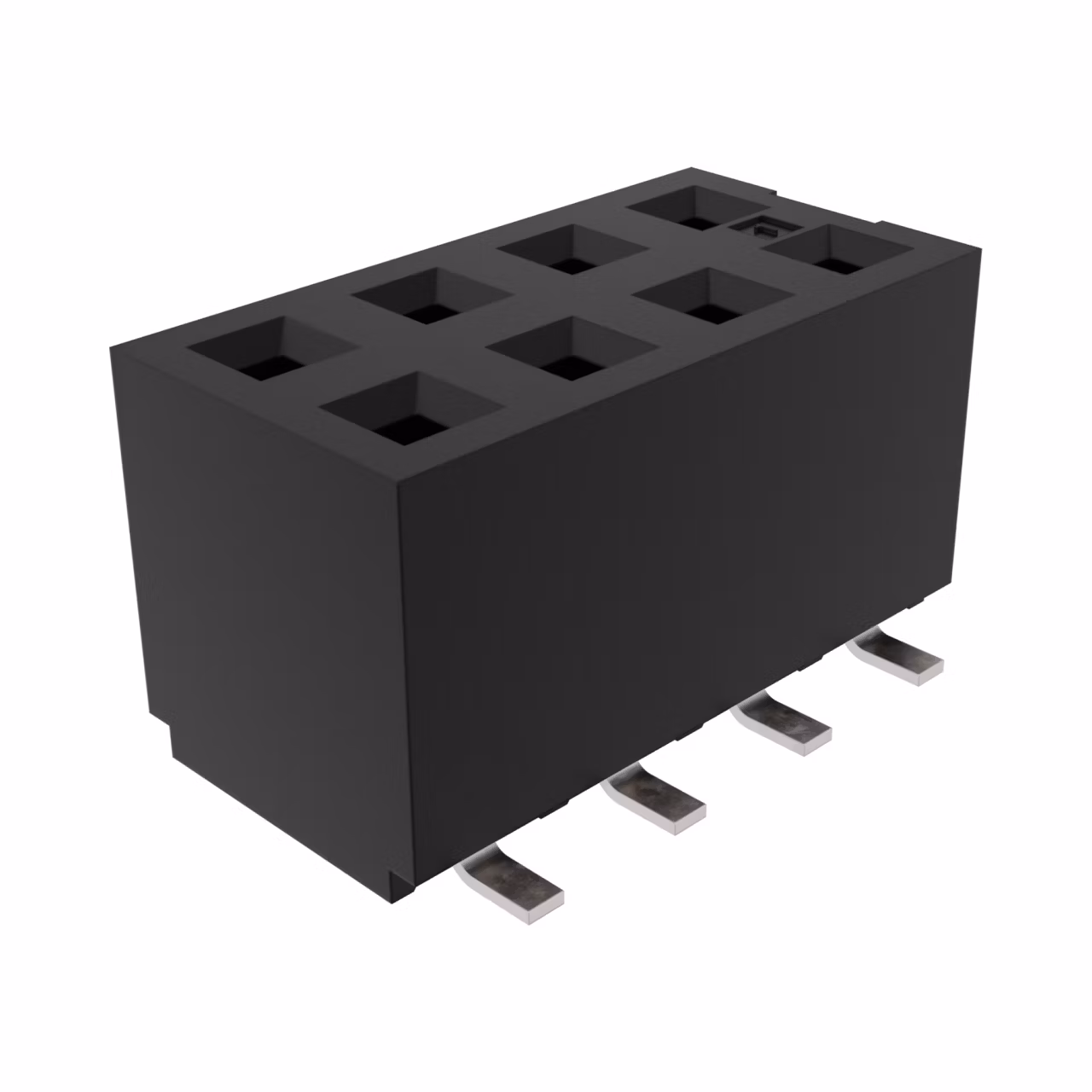 Milli-Grid Receptacle, Surface Mount, Vertical, Top Entry, without Plastic Pegs, without Cap, Tape and Reel, 2.50µm Tin (Sn) Plating, 8 Circuits, Alternate Soldertail Height, Lead-Free