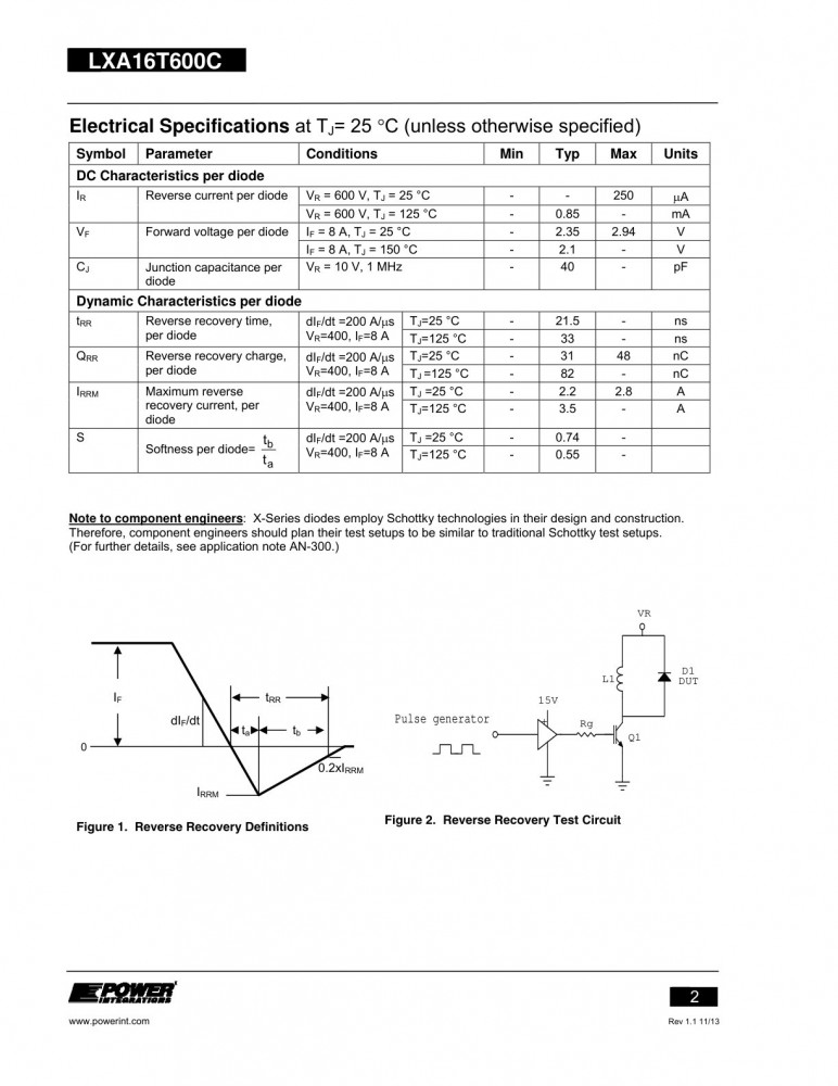 LXA16T600C datasheet page 2