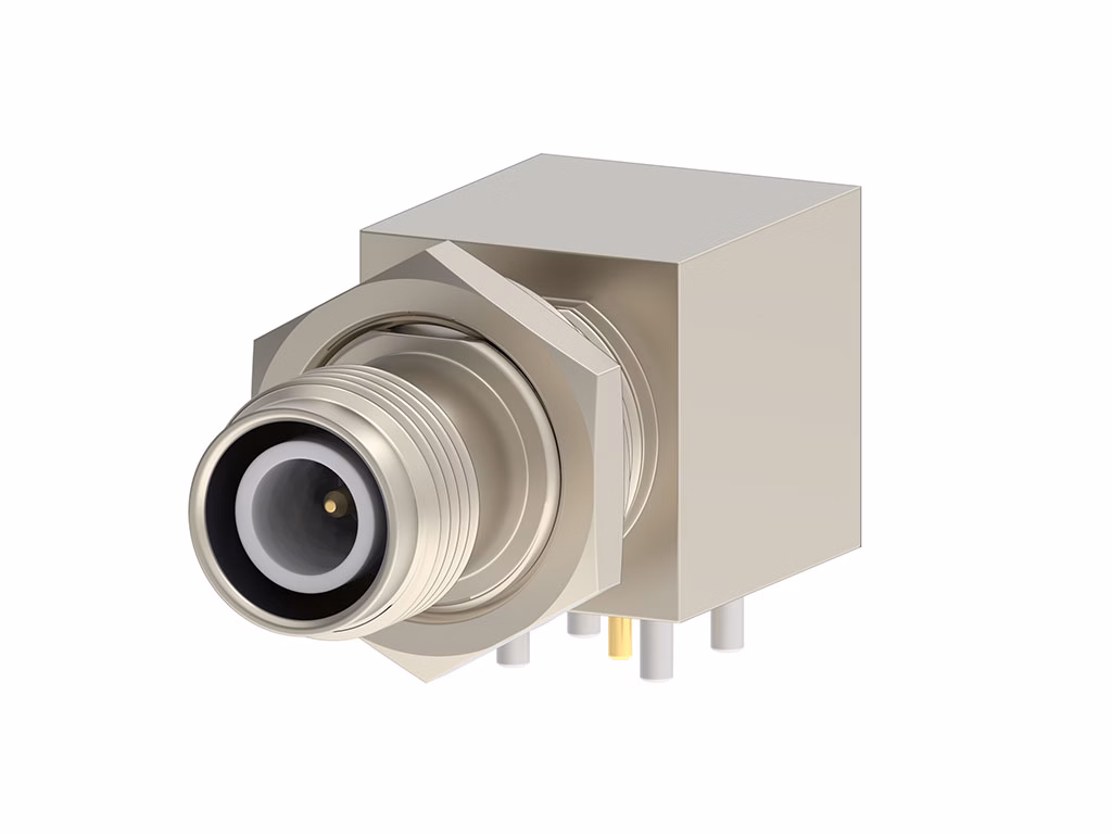 TNC Jack, Straight, Bulkhead, Crimp, RG-174, RG-188 and RG-316 Cable, Brass Body, Tri-Metal Plated, IP68, 50 Ohms