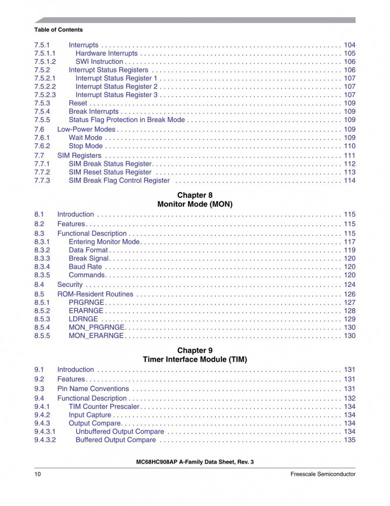 MC908AP64A datasheet page 10