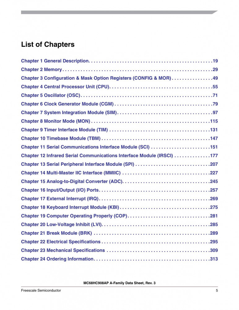 MC908AP64A datasheet page 5