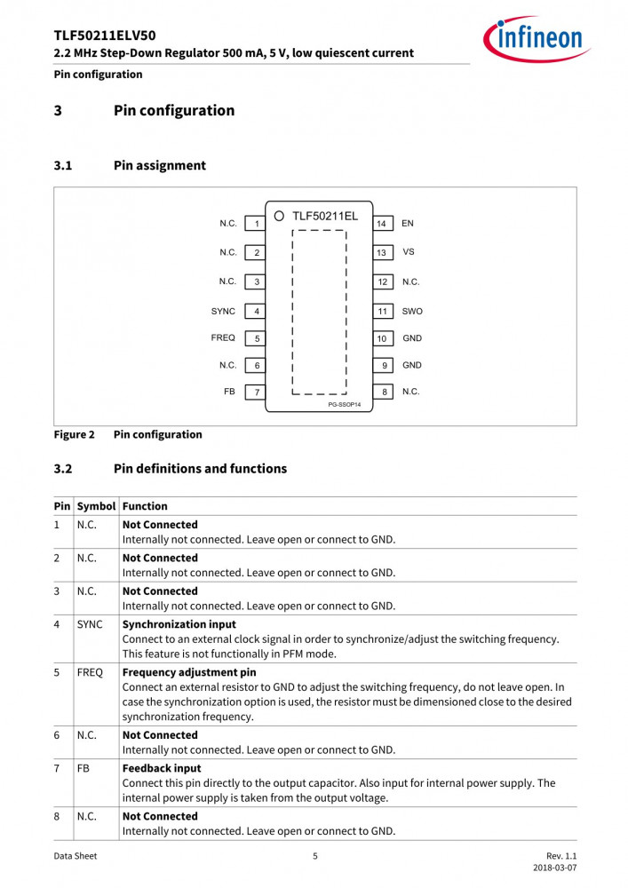 TLF50211EL documentation page 5