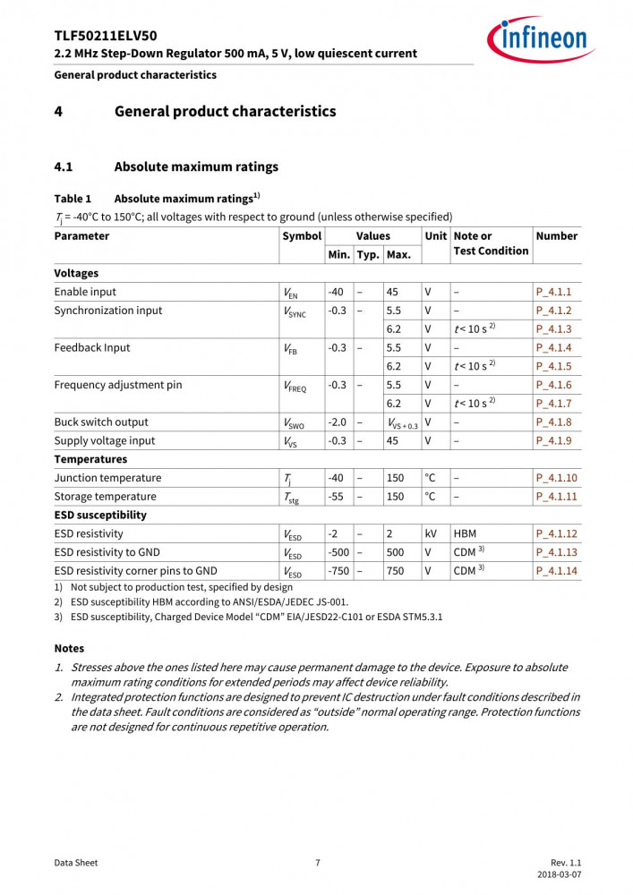 TLF50211EL documentation page 7