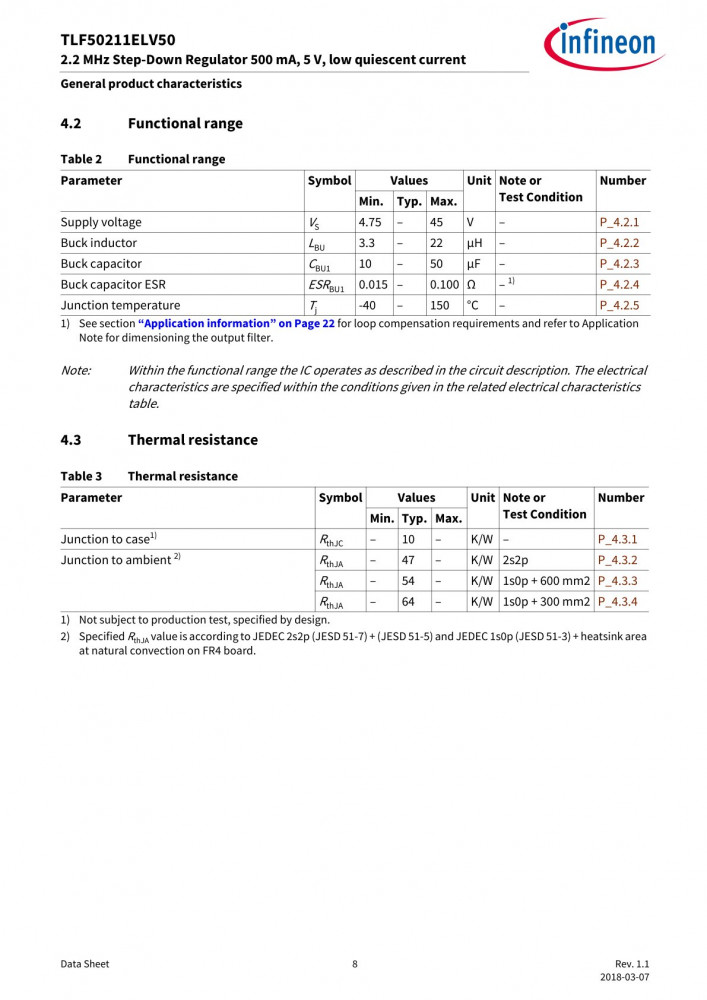 TLF50211EL documentation page 8