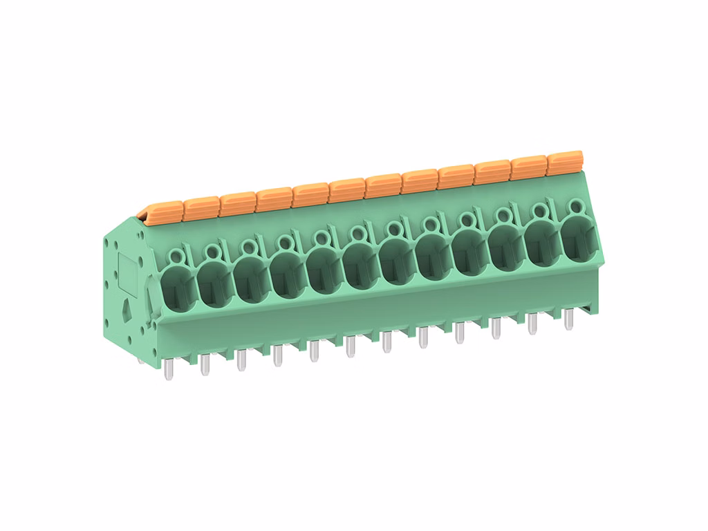 7.50mm Pitch Lever Activated Fixed Mount PCB Terminal Block, 35° Wire Entry, Bussed Terminals, 12 Circuits for sale