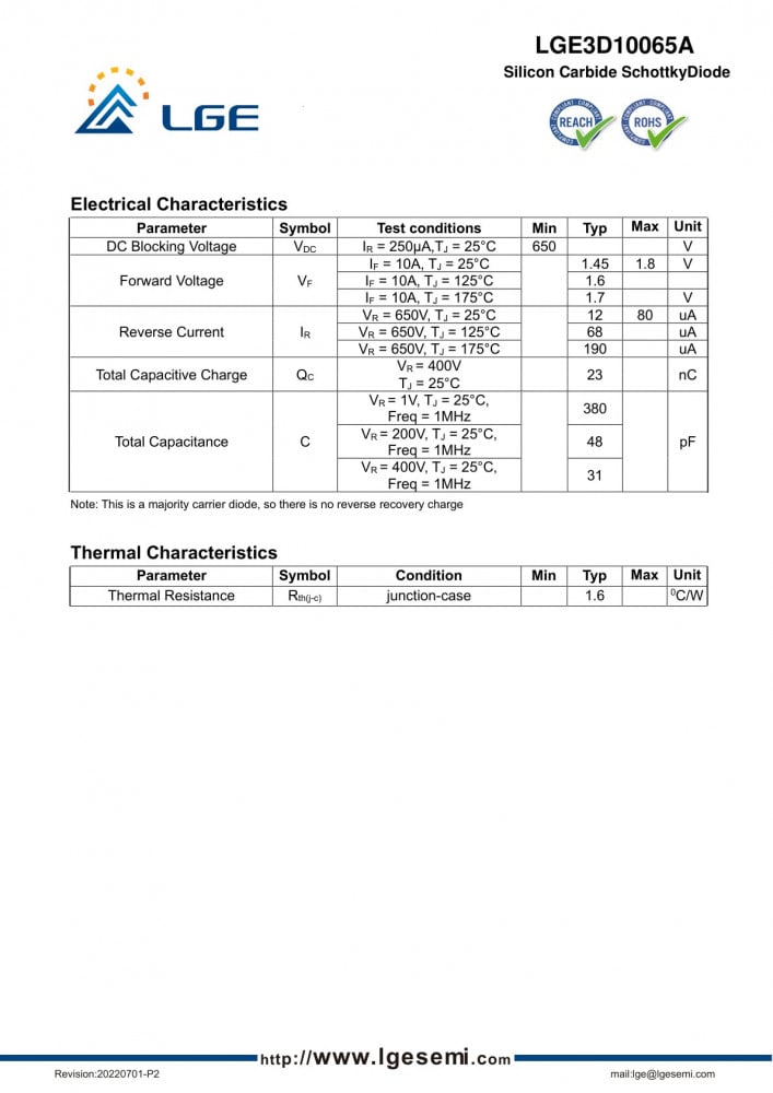 LGE3D10065A datasheet page 2