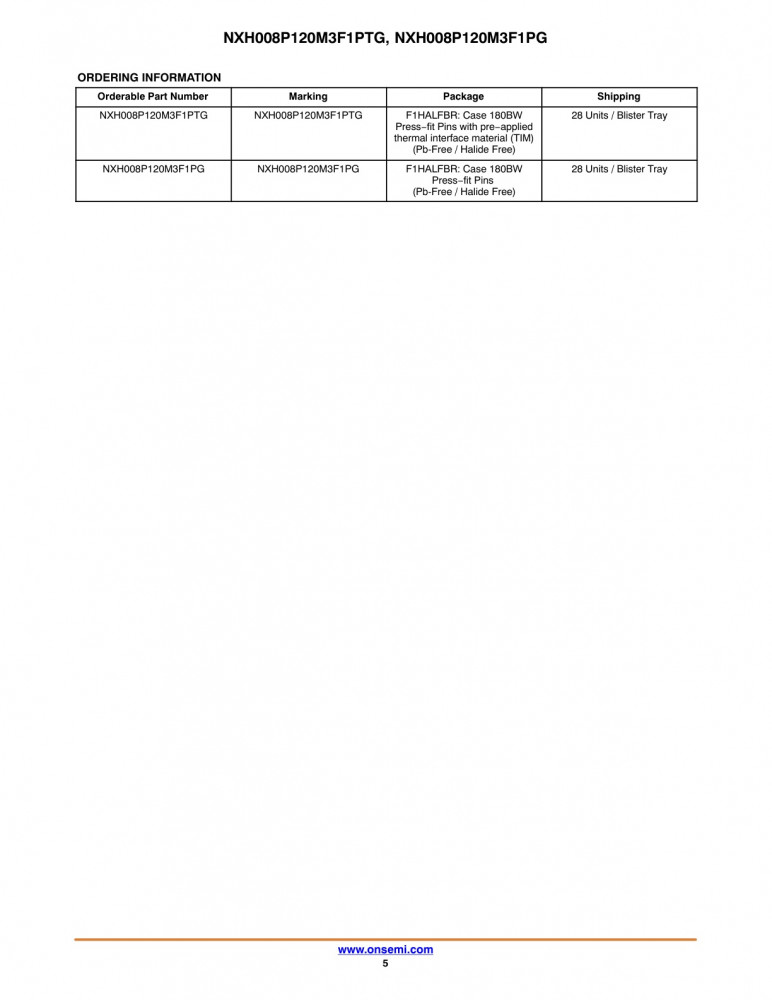 NXH008P120M3F1PTG datasheet page 5