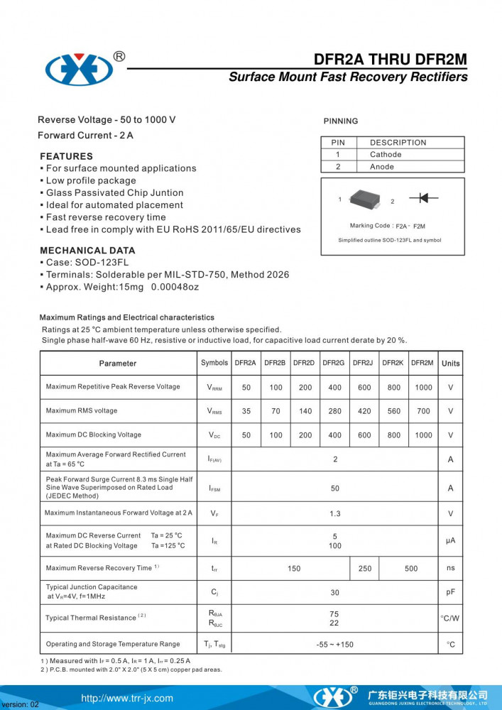 DFR2M F2M datasheet page 1