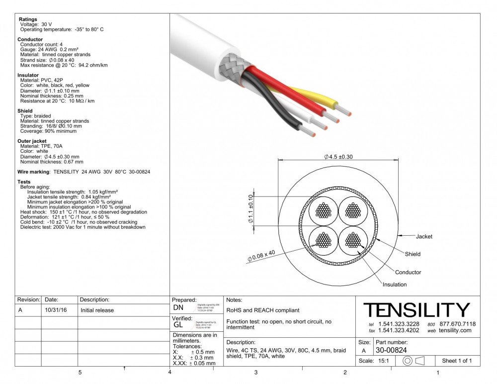 Tensility 30-00824 cable drawing preview