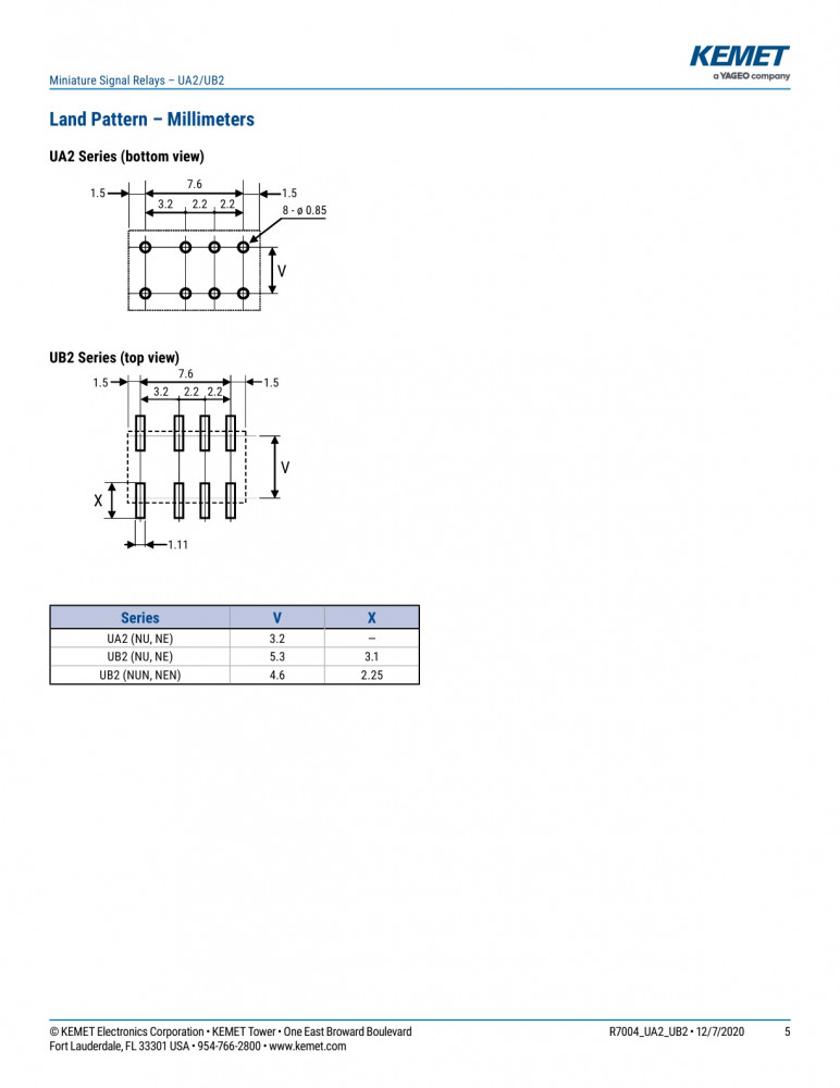 KEMET UB2-12SNU datasheet page 5