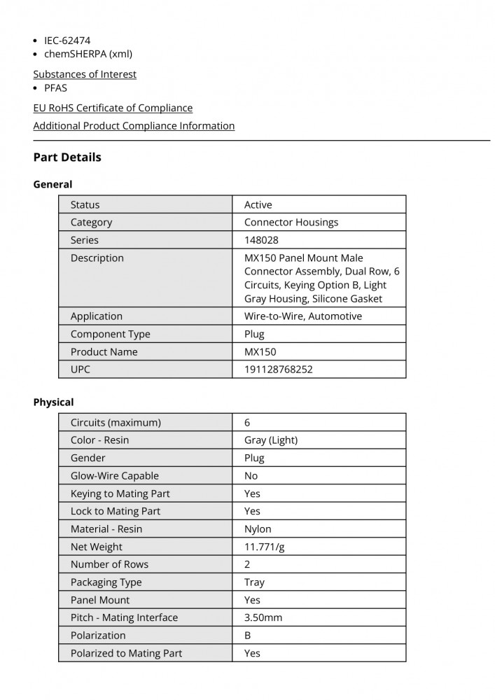 MOLEX 1480286002 technical document preview, page 2