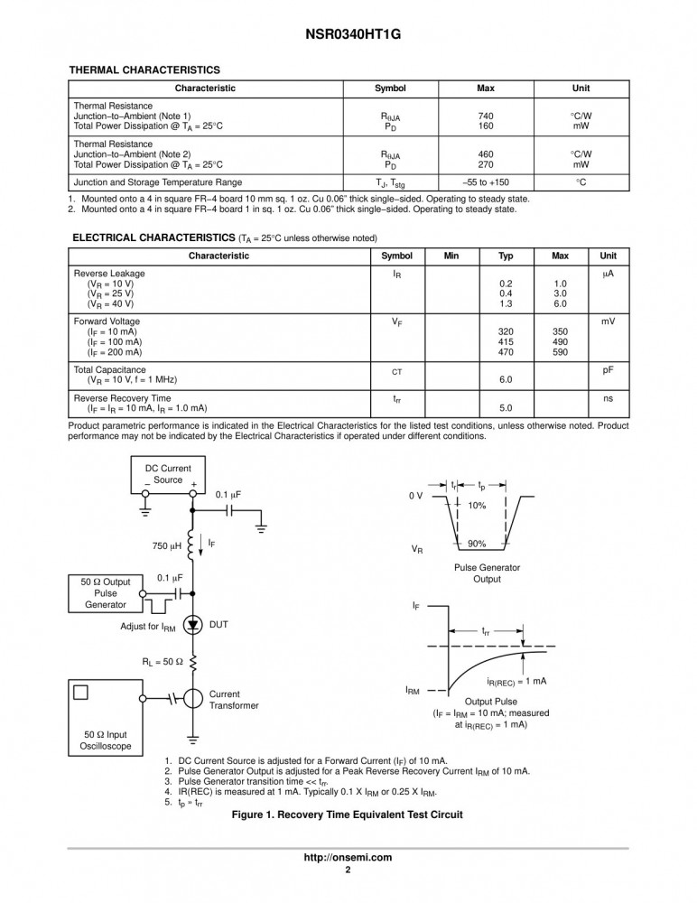 NSR0340HT1G datasheet page 2