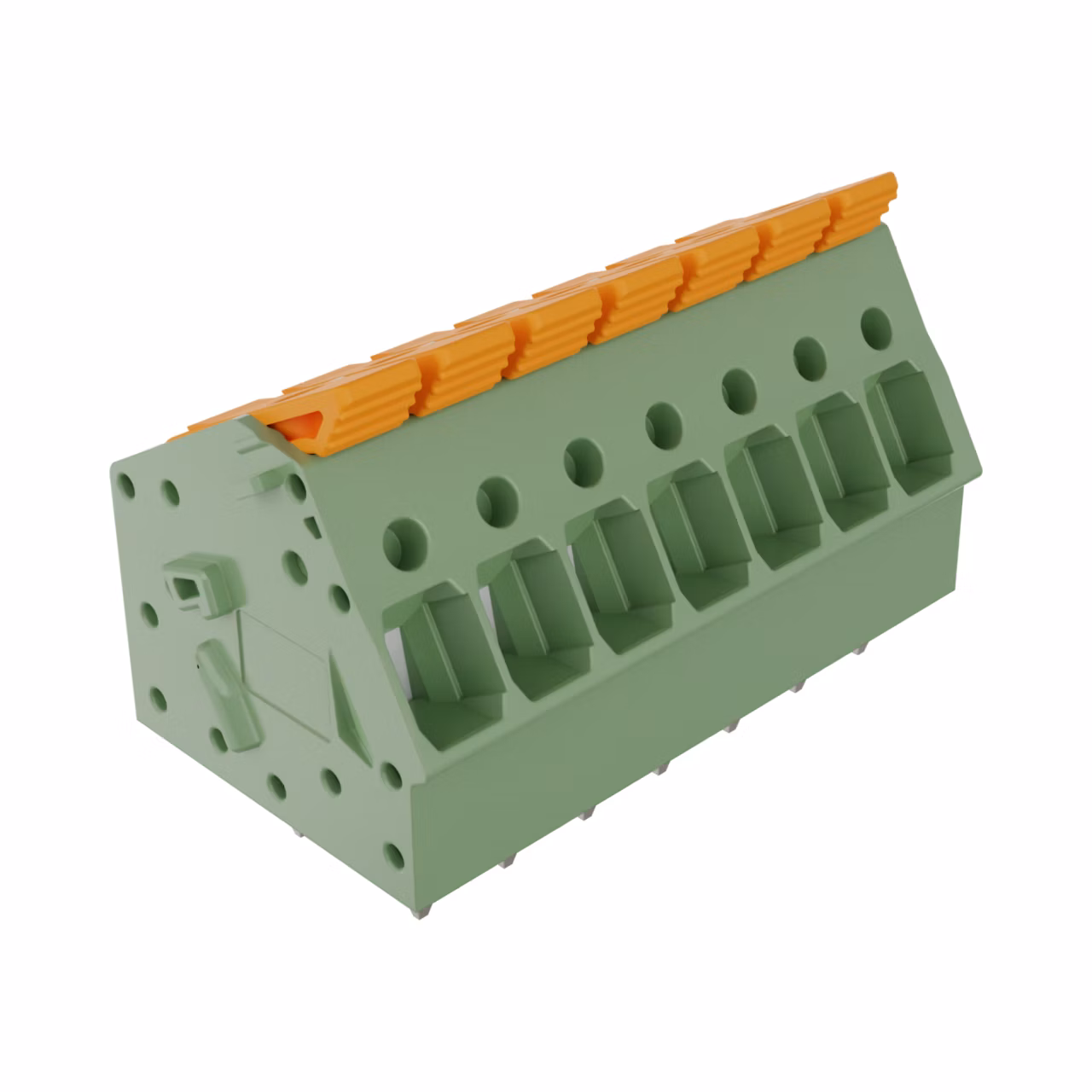 5.00mm Pitch Lever Activated Fixed Mount PCB Terminal Block, 35° Wire Entry, 7 Circuit for sale