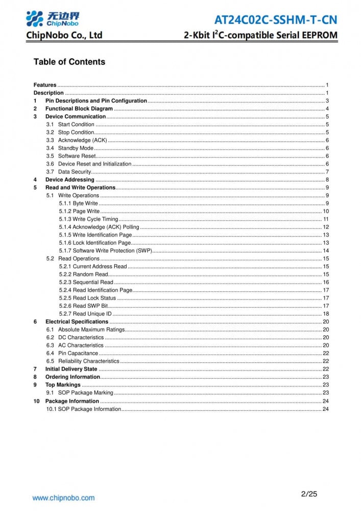 AT24C02C-SSHM-T-CN datasheet page 2