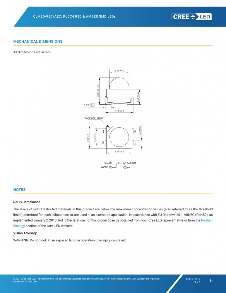 CLM2D-REC/AEC product specification page 6