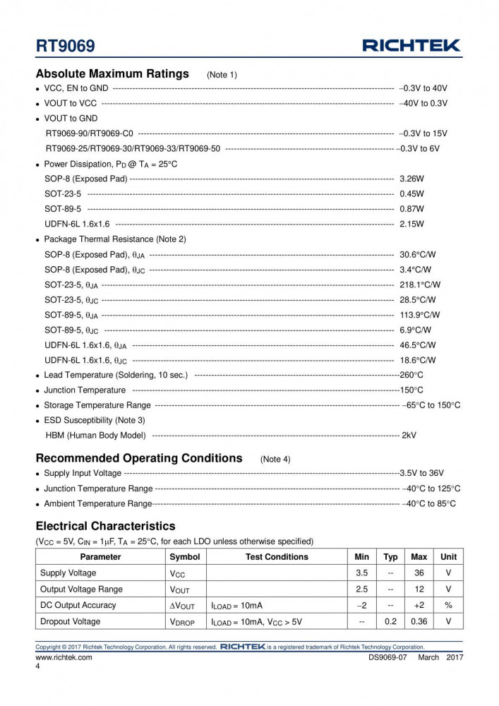 RT9069 datasheet page 4