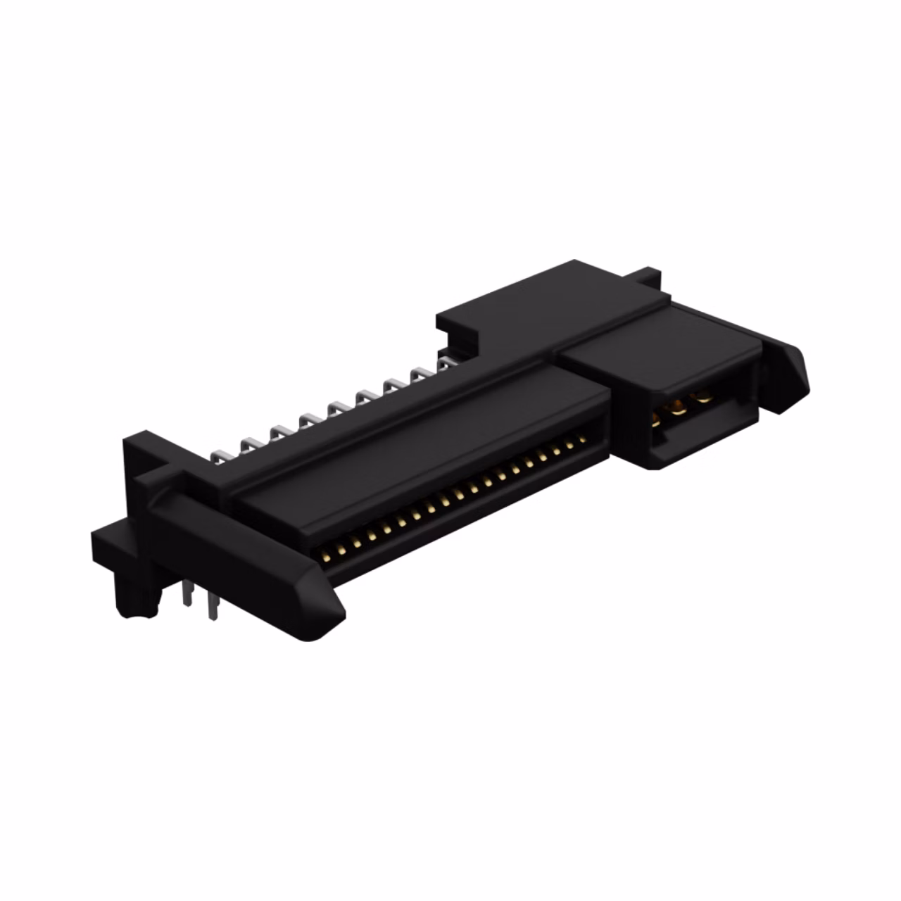 EXTreme LPHPower Receptacle Header, Right-Angle, 2 Power Contacts, 40 Signal Contacts, Select Gold (Au) Plating, for 3.18mm Thick PC Board, with Guide Posts and Press-fit Plastic Pegs for sale