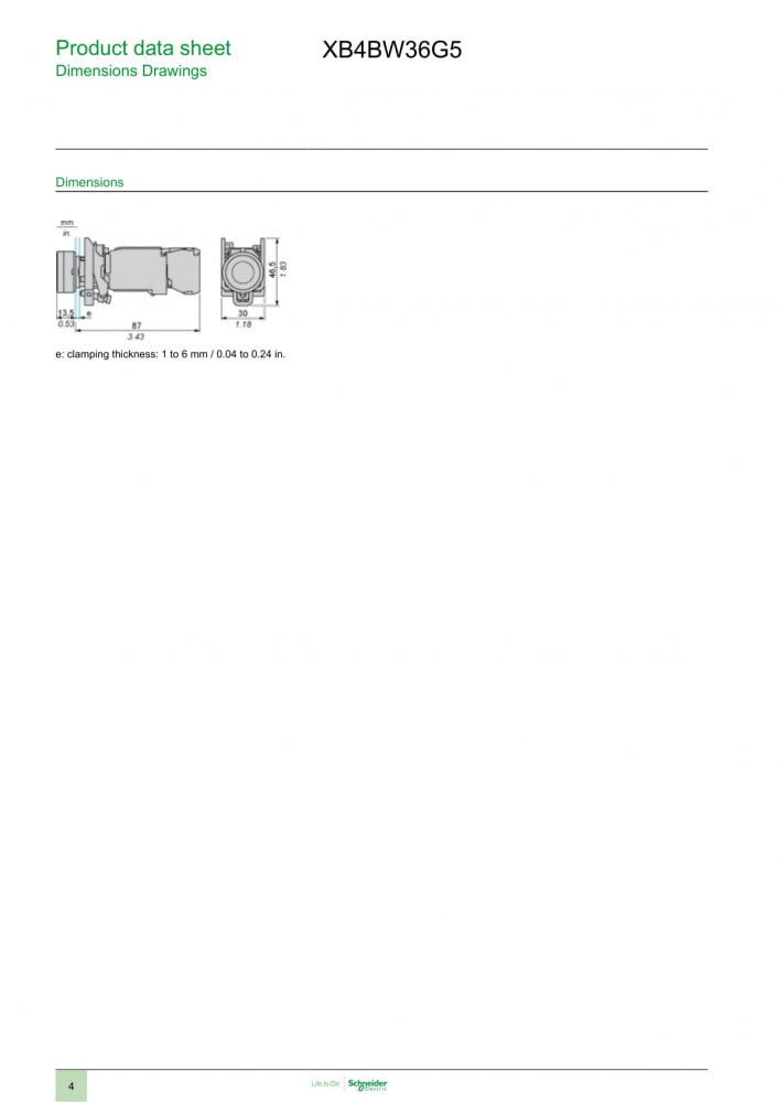 XB4BW36G5 technical document page 4