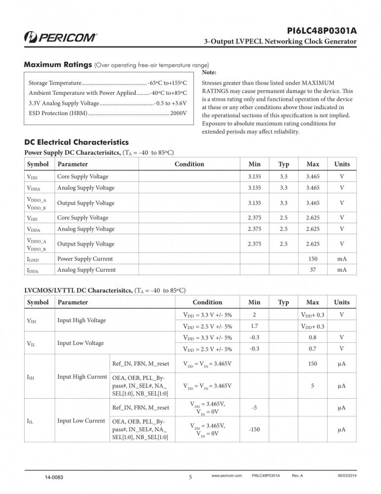 PI6LC48P0301A datasheet page 5