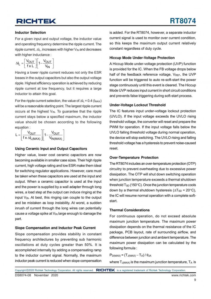 RT8074 technical document page 9