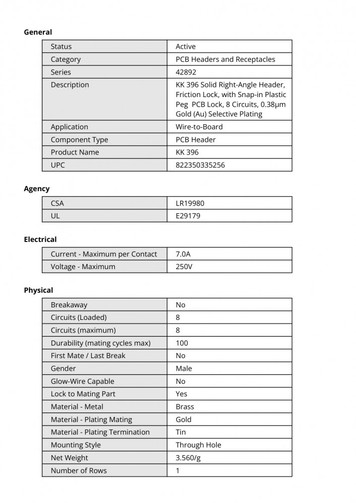 MOLEX 428920086 technical document page 2