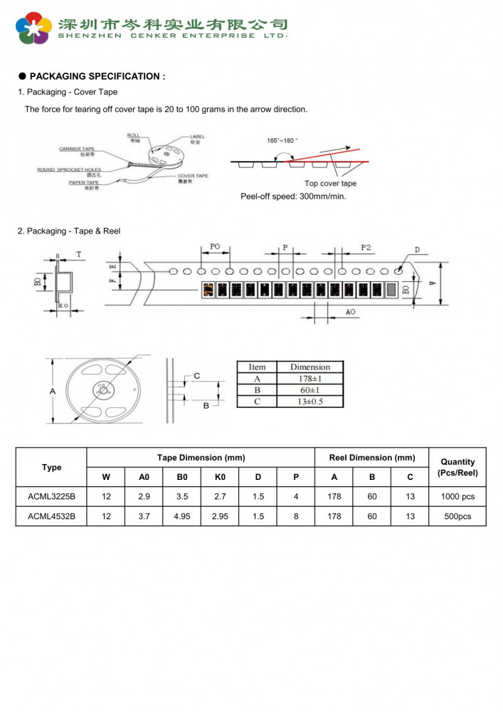 CENKER ACML-B reflow profile