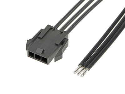Micro-Fit 3.0 Male-to-Micro-Fit 3.0 Male Off-the-Shelf (OTS) Cable Assembly, Single Row, 150.00mm Length, Gold (Au) Plating, 3 Circuits, Black