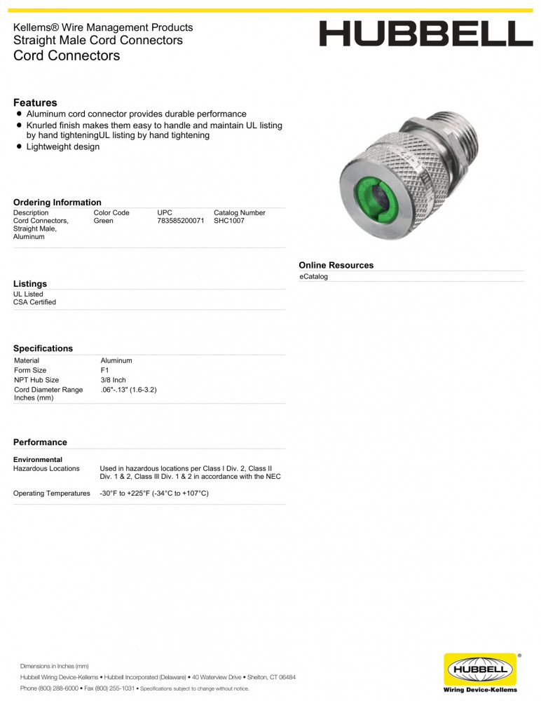 SHC1007 product documentation image