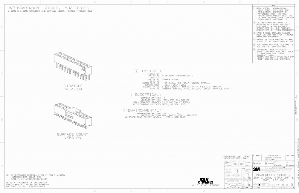 3M 1502 Series technical drawing page 1