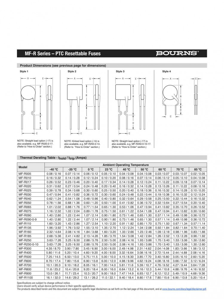 MF-R Series datasheet page 4