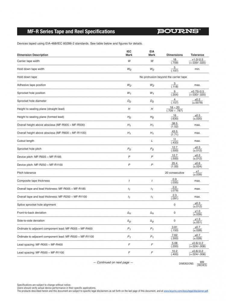 MF-R Series datasheet page 7