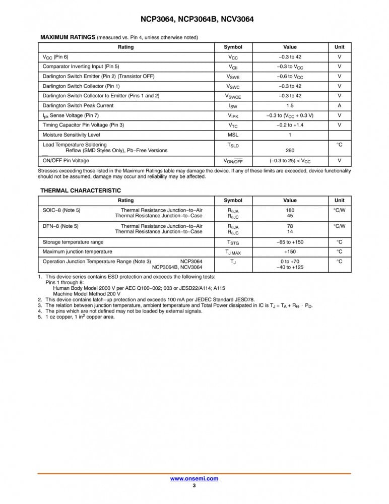 NCP3064 technical document page 3