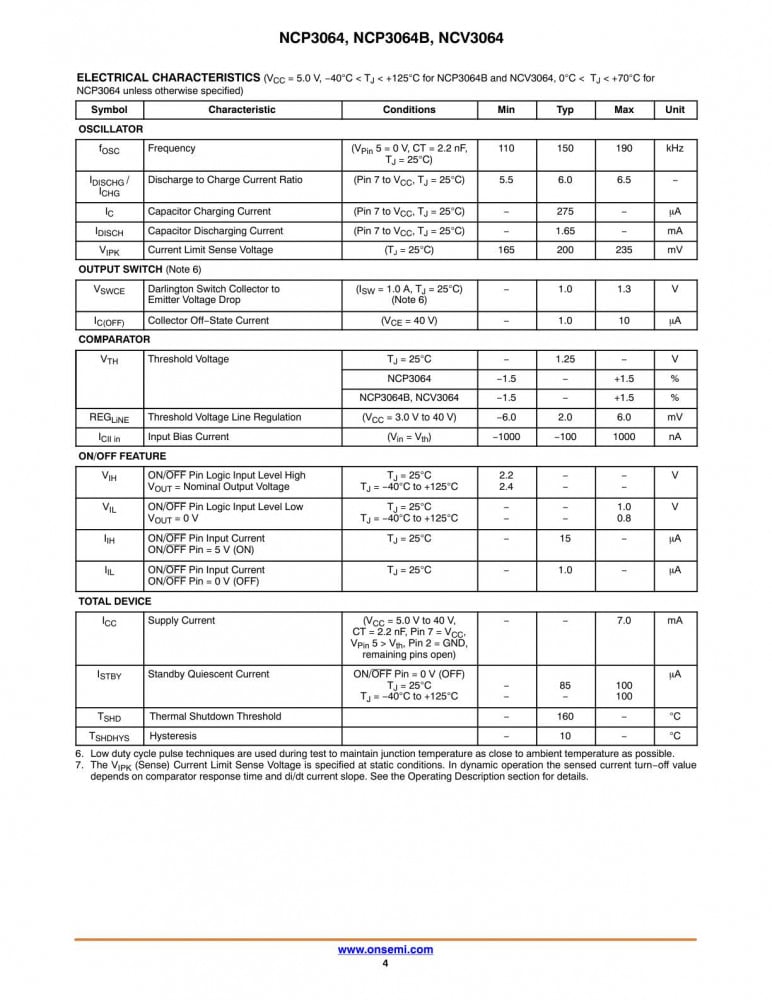 NCP3064 technical document page 4