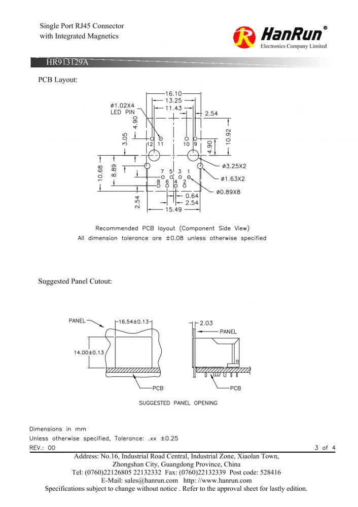 HR913129A datasheet page 3