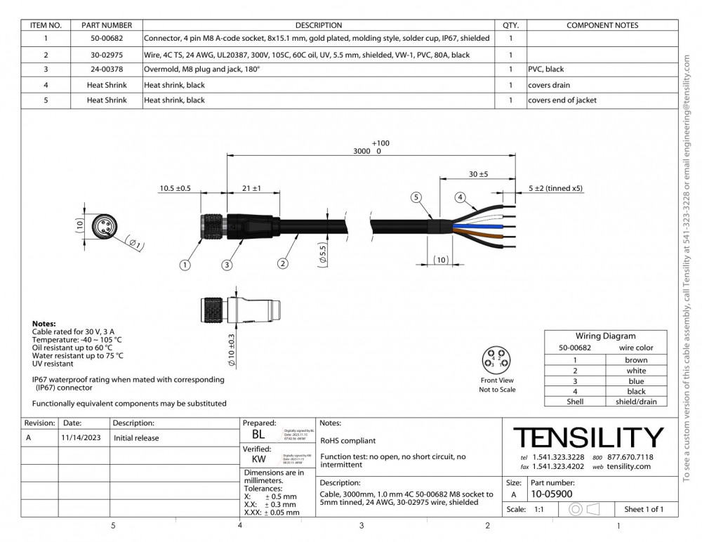 Tensility 10-05900 product drawing preview