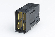 Impact 4 Pair, Vertical Power Receptacle, Press-Fit, LCP, Glass Filled UL94-V0, Black, Lead-Free