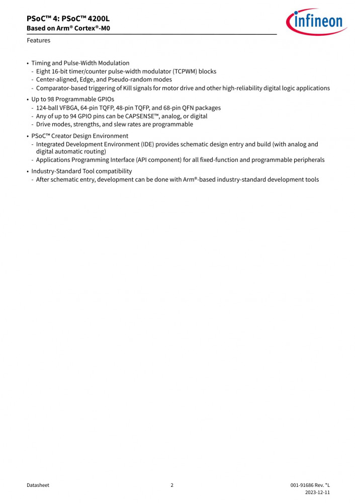 PSoC 4200L document page 2