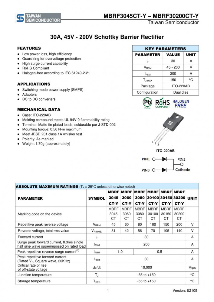 MBRF3045CT-Y document page 1