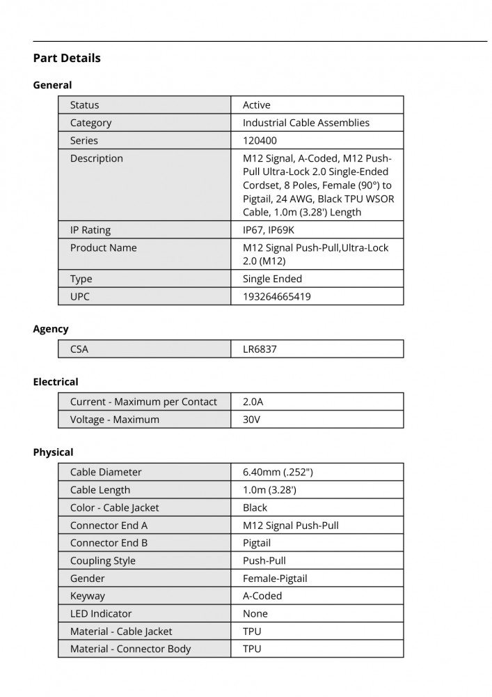 Molex Ultra-Lock M12 product specification page 2