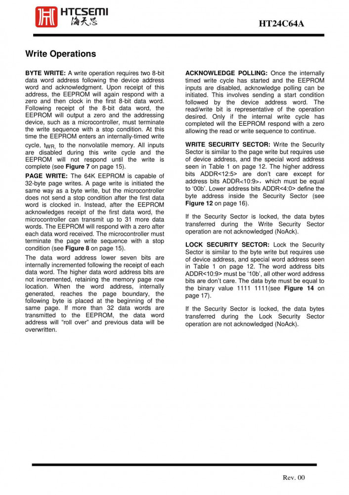 HT24C64A datasheet page 10