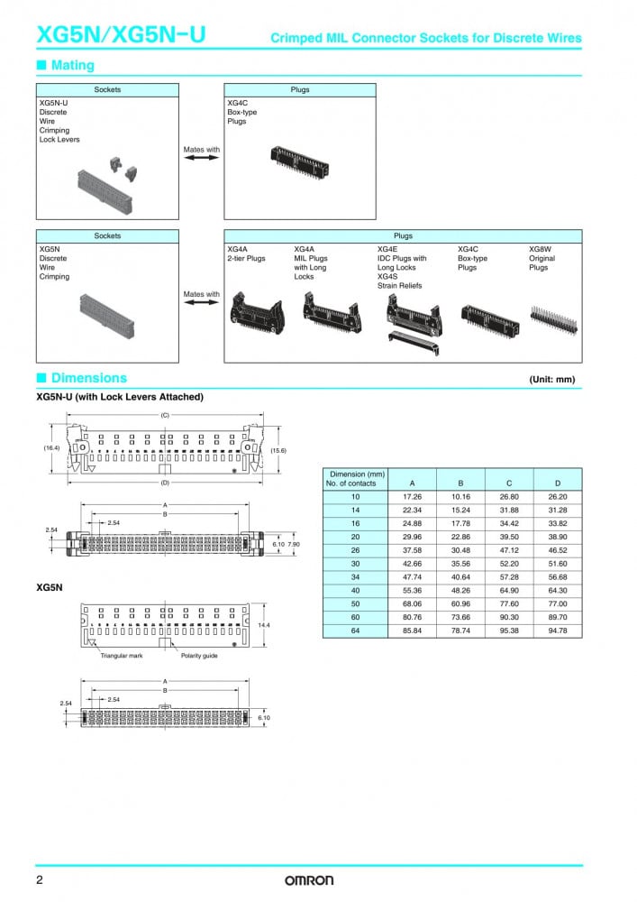 OMRON XG5N-501-U datasheet page 2