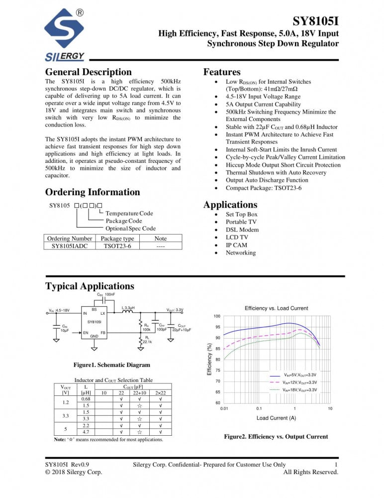 SY8105IADC datasheet page 1