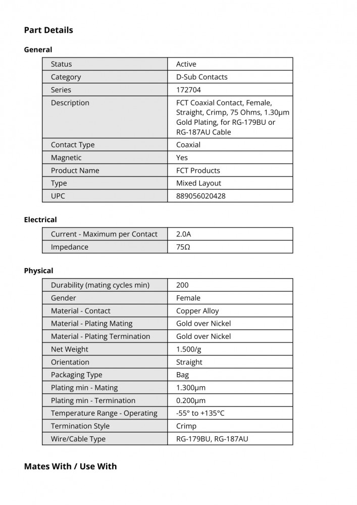 MOLEX 1727040131 technical document page 2