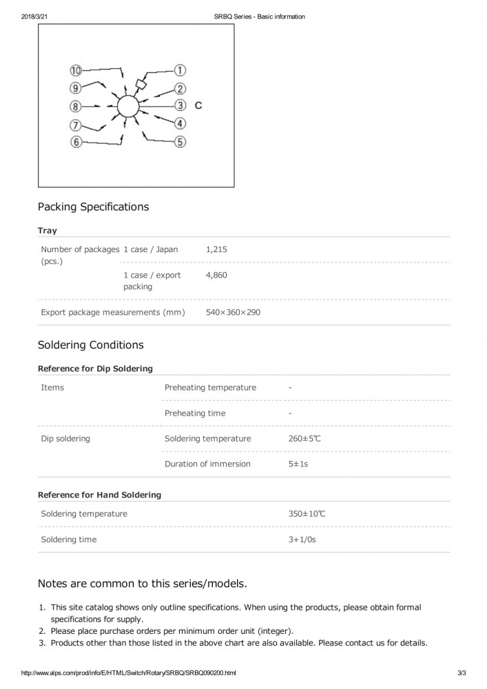 SRBQ090200 packing and soldering conditions