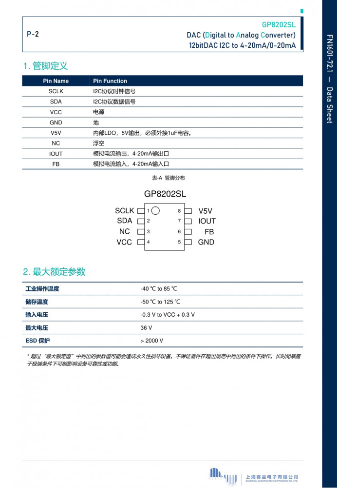 GP8202SL technical document page 2