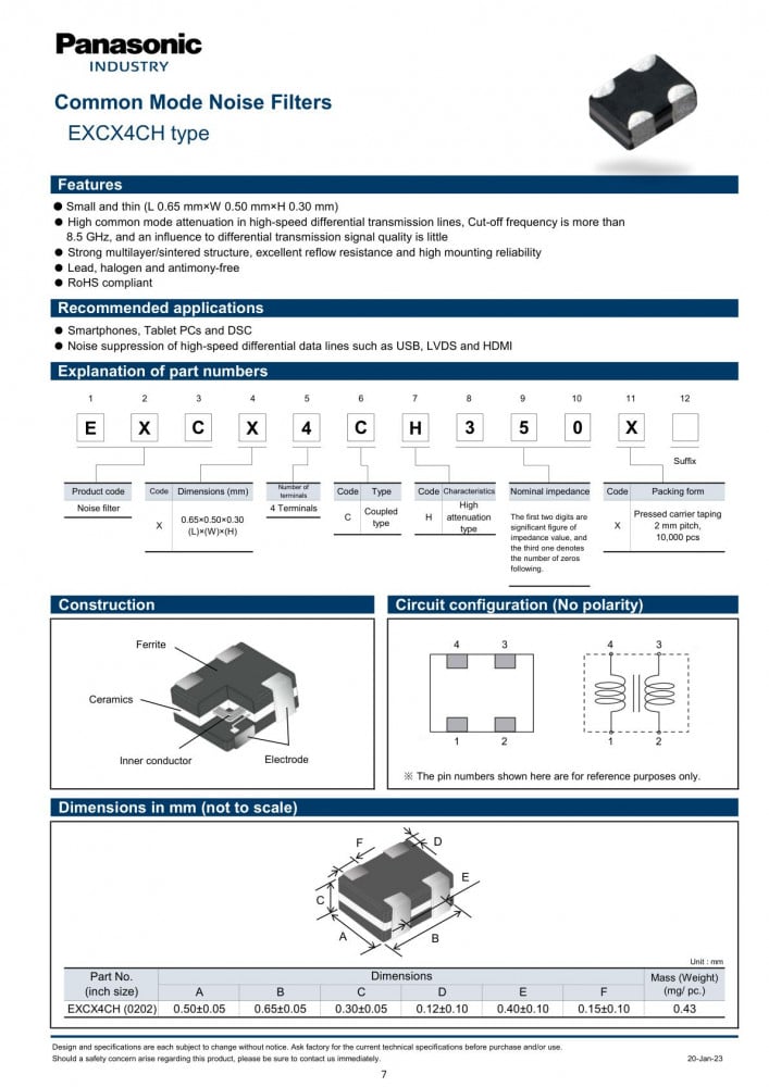 Panasonic EMC components catalog page 9