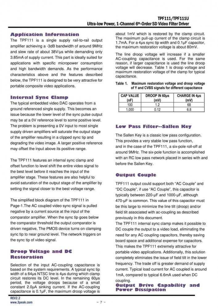 TPF111-CR datasheet page 7